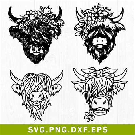 Cow Bundle Svg Highland Cow Svg Highland Heifer Svg Cow W Inspire