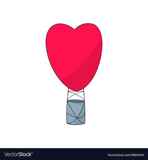 Hot Air Balloon Heart Shape Royalty Free Vector Image