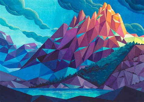 Polygonal Landscape Paintings By Laura Bifano Inspiration Grid