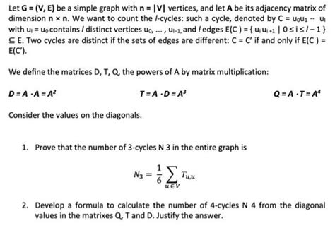 solved let g v e be a simple graph with n ∣v∣ vertices