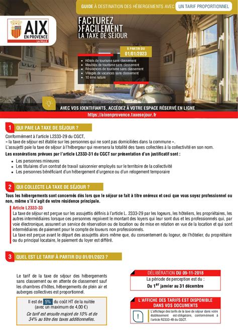 Calaméo Hébergements non classés Taxe de séjour Guide facturation