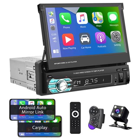 Hikity Car Stereo Bluetooth Single Din With CarPlay Android Auto 7 Inch