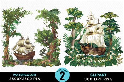 Watercolor Noah S Ark Clipart PNG Design Graphic By Regulrcrative