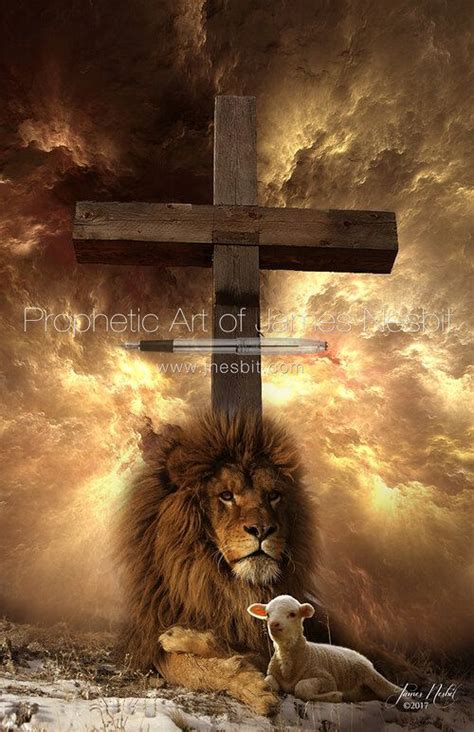 The Lion And The Lamb Cross Products Prophetic Art Of James Nesbit