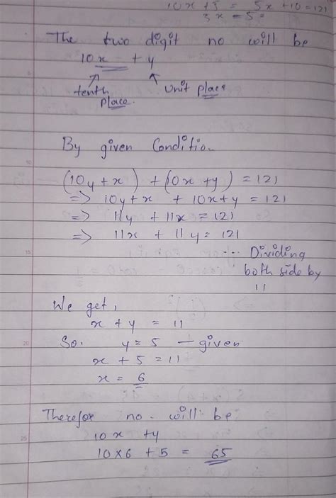 the sum of two digit number and the number obtained by reversing its digits is 121 find the