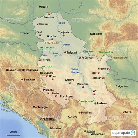 Stepmap Serbien Landkarte F R Serbien
