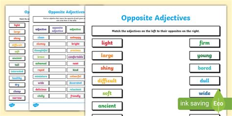 Opposites In English Opposite Adjectives ESL Worksheet