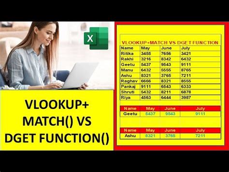 Vlookup Match Vs DGET Function In Excel Exceltutorial