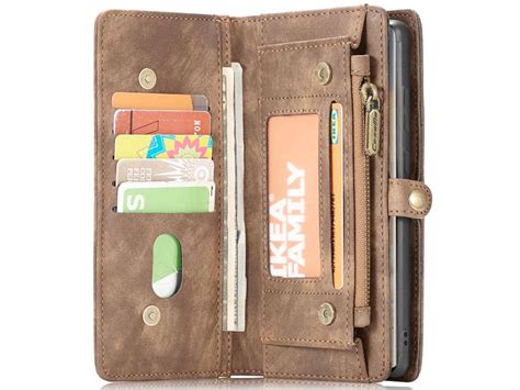CaseMe Samsung Galaxy S22 Ultra Portemonnee Hoes Bruin