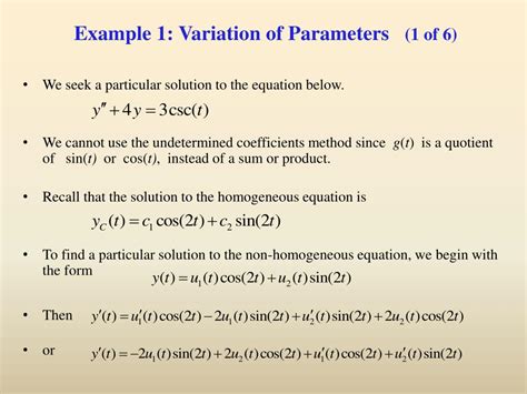 ppt 3 6 variation of parameters powerpoint presentation free download id 4495467