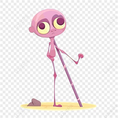 Limbo Clipart Rosa Personaje De Dibujos Animados Caminando Con Un