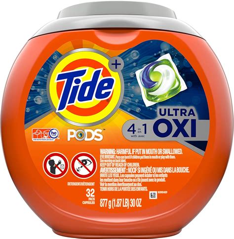 Tide PODS Ultra Oxi Detergente líquido para colada 32 unidades