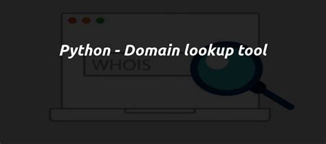 Python Build A Domain Lookup Tool HackerNoon