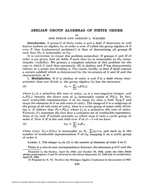 abelian group algebras of finite order