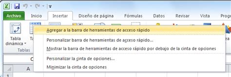 Personalizar la barra de herramientas de acceso rápido Excel Total