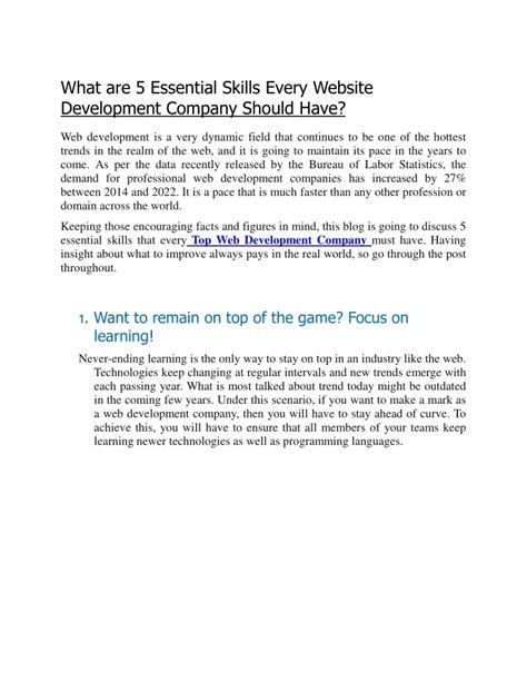 Ppt What Are Essential Skills Every Website Development Company