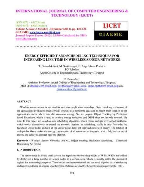 energy efficient and scheduling techniques for increasing life time in wireless sensor networks