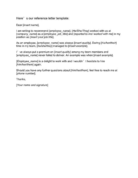 Free Letter Of Reference Template Recommendation Letter Off