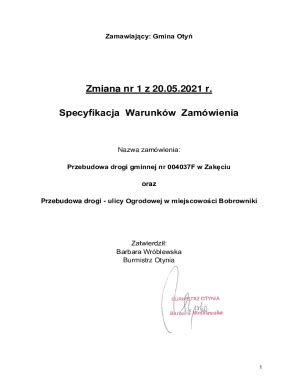 Fillable Online Bip Wrota Lubuskie Przebudowa Drogi Gminnej Nr 060236C