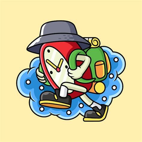 Dibujos Animados De Viaje En El Tiempo Vector Premium