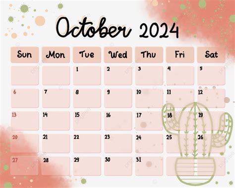 Calendario Octubre 2024 PNG Calendario Octubre 2025 PNG Y PSD Para