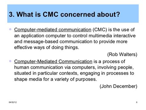 computer mediated communication cmc as a subject