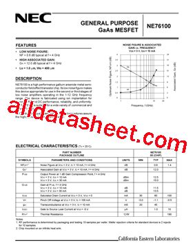 NE76100 Datasheet PDF NEC