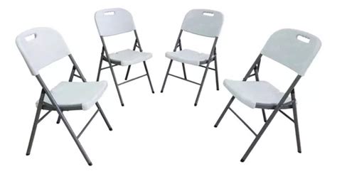 Sillas Plegables De Plástico Blanca Paquete Con 4 Sillas Envío gratis