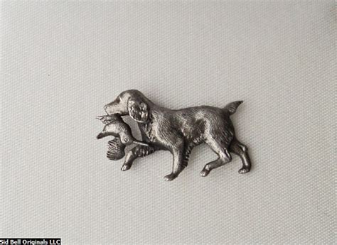 Sterling Silver Spaniel With Woodcock Lapel Pin Hat Pin Tie Tack