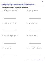 Quiz Worksheet Practice For Simplifying Algebraic Expressions