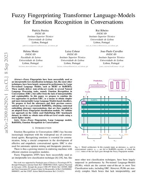 fuzzy fingerprinting transformer language models for emotion recognition in conversations deepai