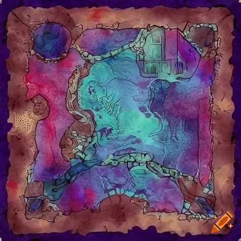 Fantasy Map Of The Underdark With Grid Lines For Dungeons And Dragons