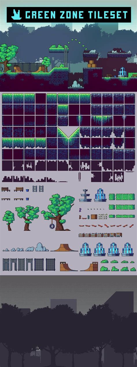 Free Green Zone Tileset Pixel Art D Rpg Green Zone Pixel Art Games