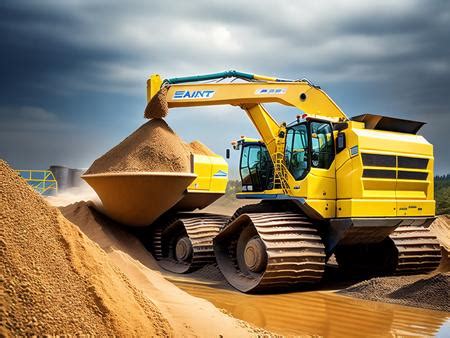 A Large Yellow Bulldozer Digging Dirt In A Field Image Design Id
