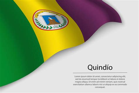 Ondeando Bandera De Quindio Vector En Vecteezy