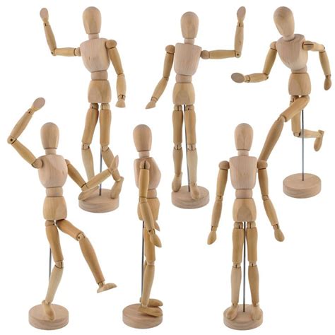 Wood 12 Artist Drawing Manikin Articulated Mannequin With Base And