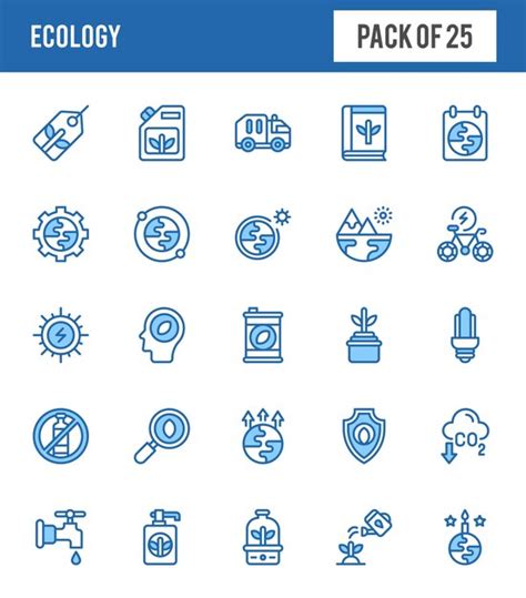 Premium Vector 25 Ecology Two Color Icons Pack Vector Illustration