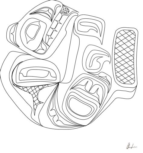 Sleeping Beaver Coloring Book Design Northwest Coast First Nations