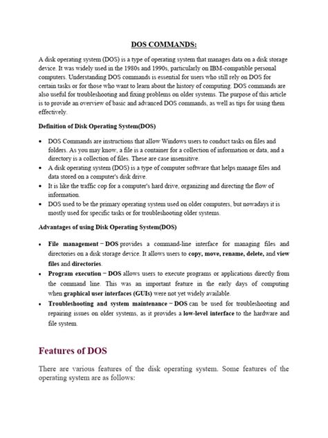 chma dos commands pdf command line interface filename
