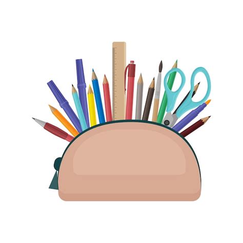 Une grande trousse à crayons scolaire avec diverses fournitures