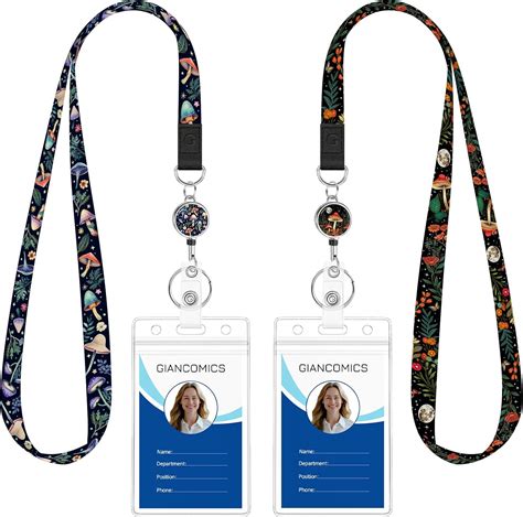 Amazon Giancomics Lanyards For Id Badges Mushroom Cute Lanyards