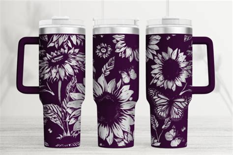 Sakura 40oz Laser Tumbler Wrap SVG Graphic By Think Plus Tumbler