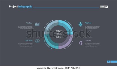 Diagram Four Elements Slide Template Stock Vector Royalty Free