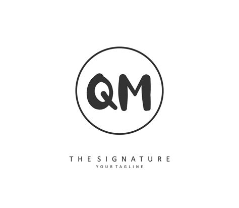 Q M QM Initial Letter Handwriting And Signature Logo A Concept