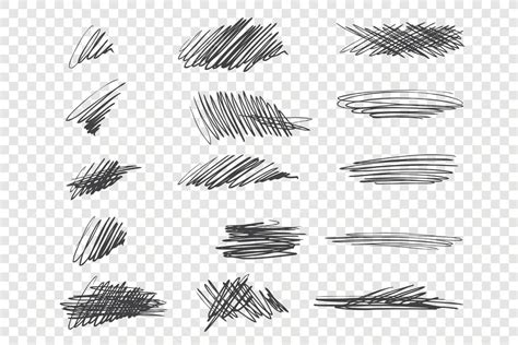 Black Scribble Vector Illustrations Set Doodle Scratch Set Vector