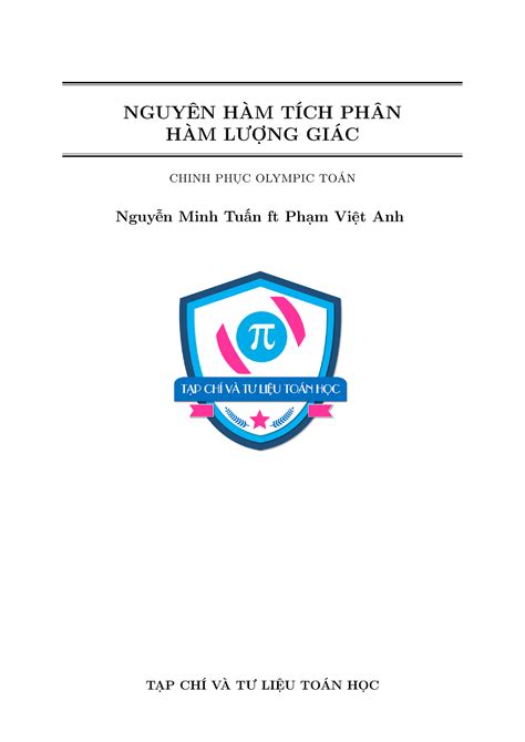 Nguyen ham va tich phan ham luong giac NGUYÊN HÀM TÍCH PHÂN HÀM LƯỢNG