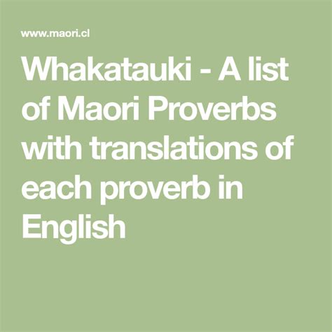 Whakatauki A List Of Maori Proverbs With Translations Of Each Proverb