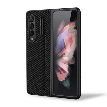 Olixar Carbon Fibre Samsung Galaxy Z Fold 3 S Pen Case Black Avis