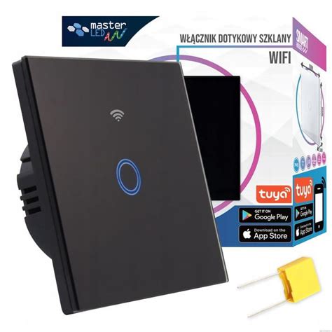 W Cznik Szklany Dotykowy Wifi Pojedynczy Czarny Lampyip Pl