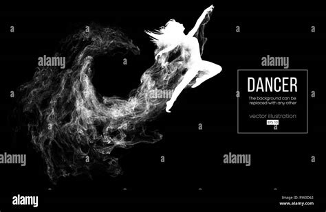 Silueta abstracta de una niña dencing mujer bailarina en la oscuridad